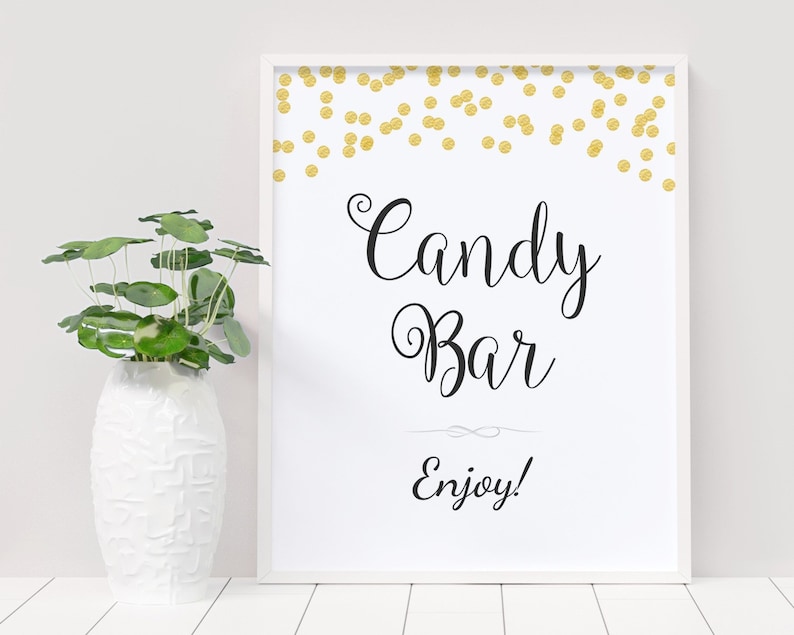 Candy Bar Sign, Wedding Candy Buffet Sign Printable, Wedding Dessert ...