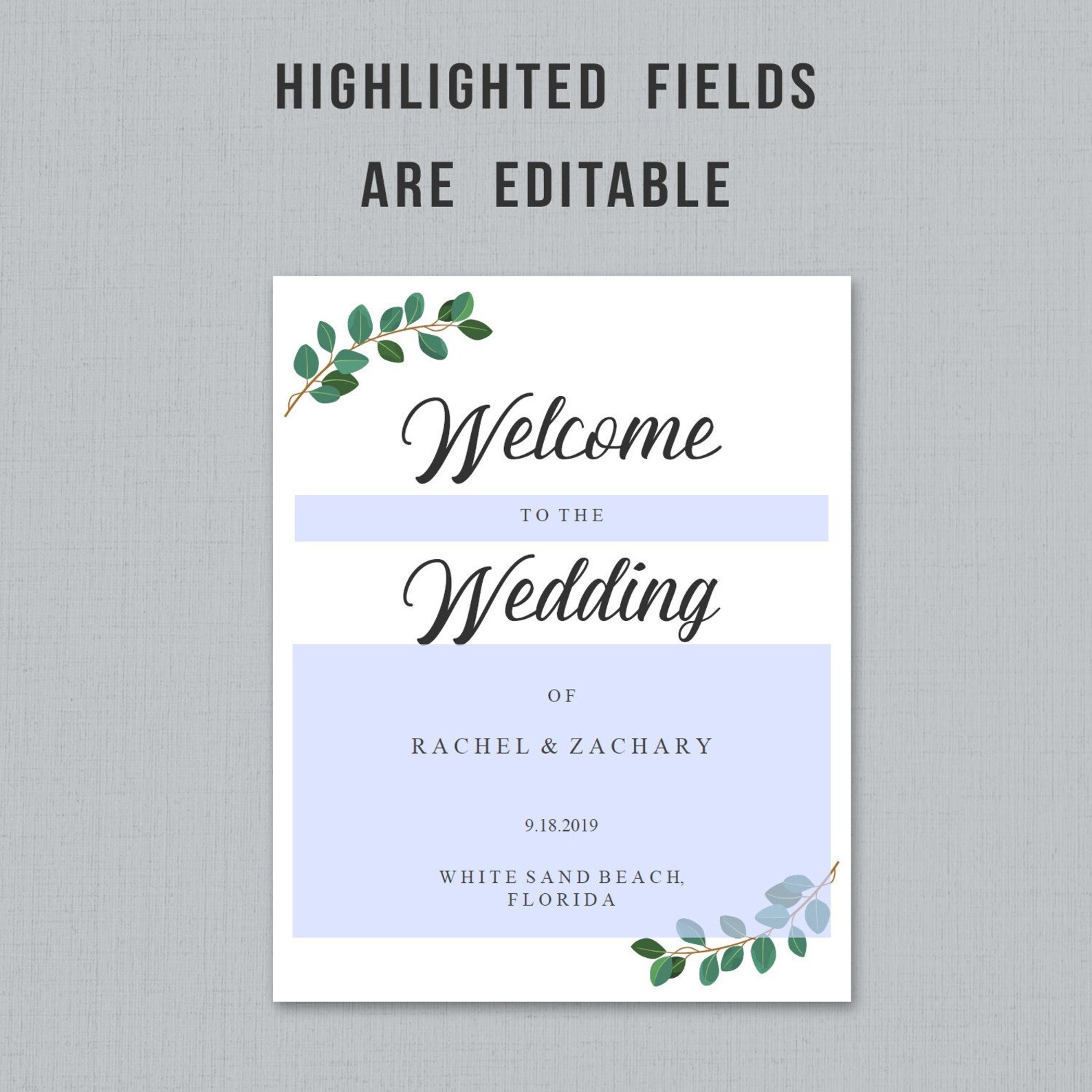 Editable Wedding Sign Template Welcome to the Wedding Sign - Etsy