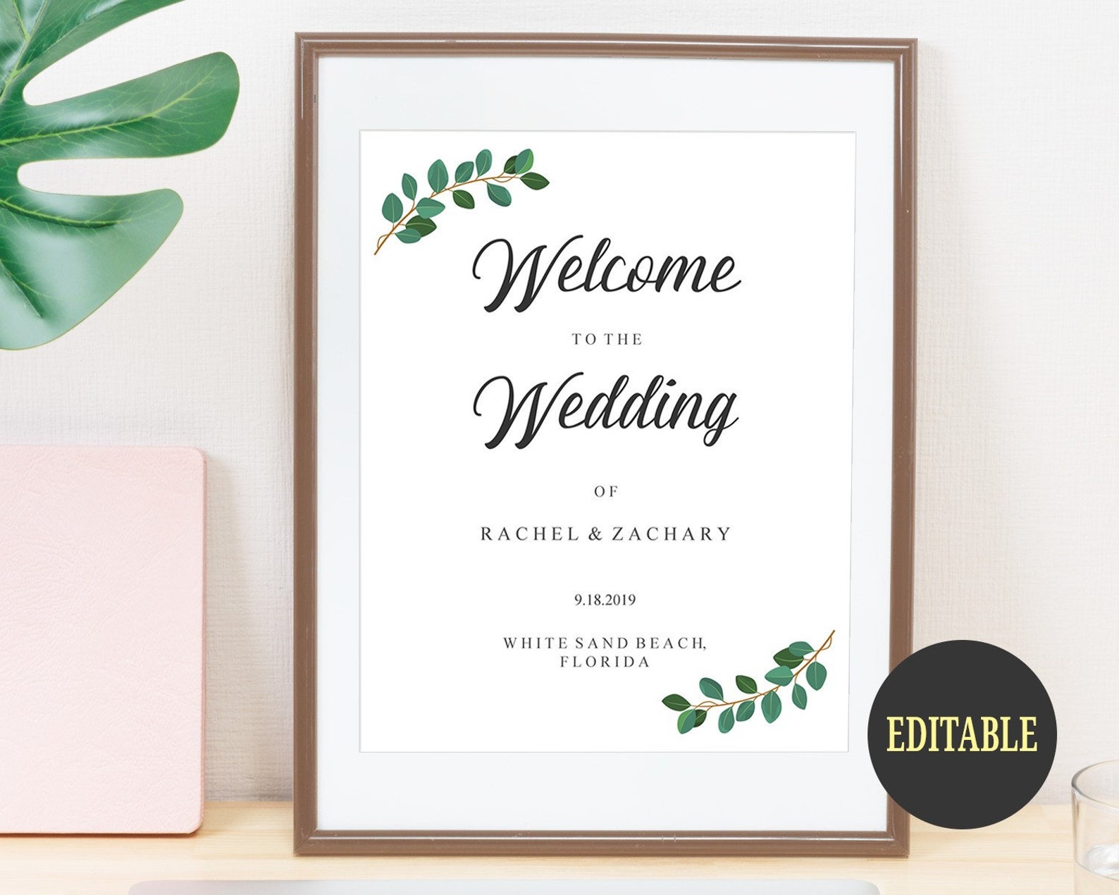 Editable Wedding Sign Template Welcome to the Wedding Sign - Etsy