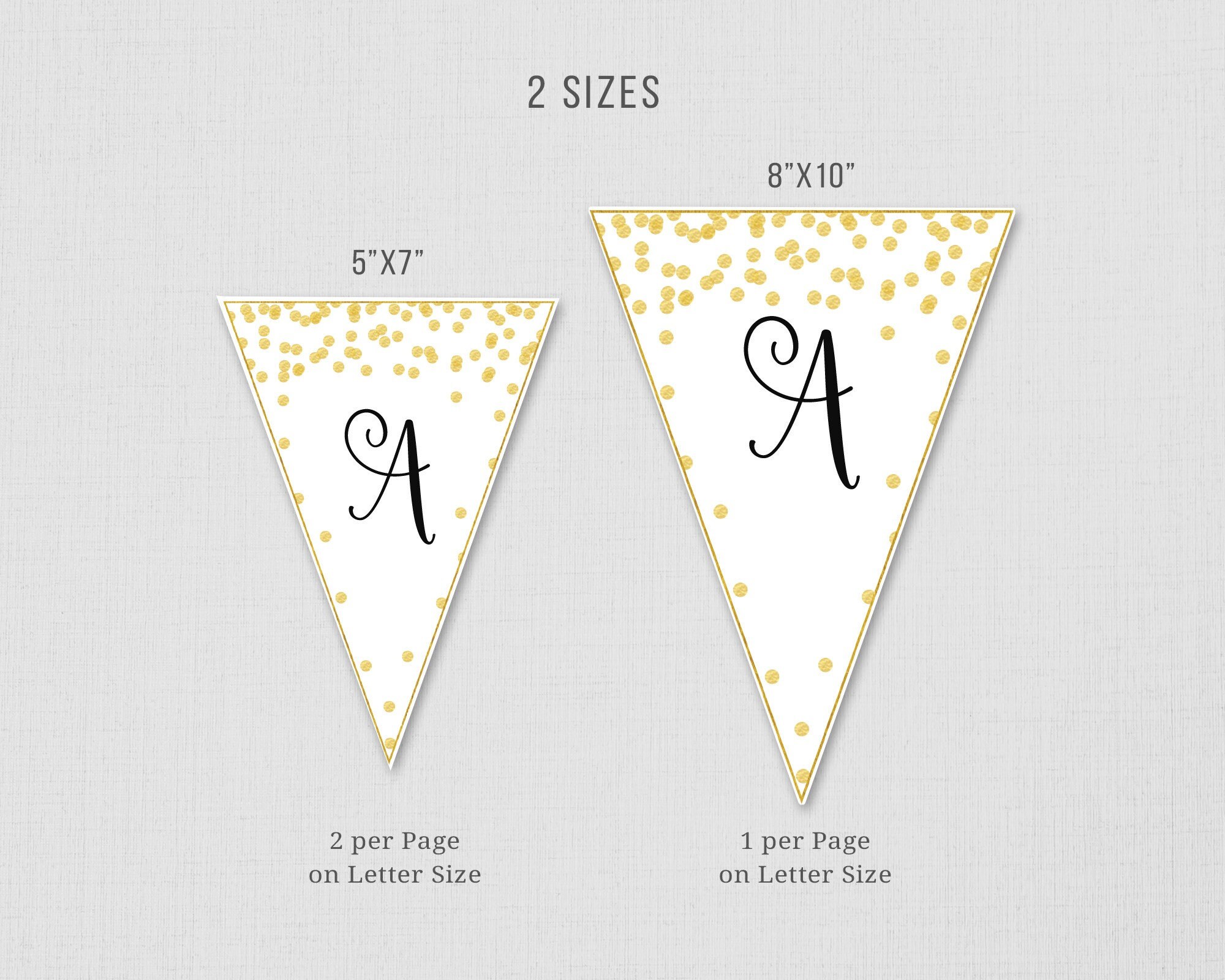 Banner Set Printable Banner Letters A-Z Gold Dots Confetti | Etsy