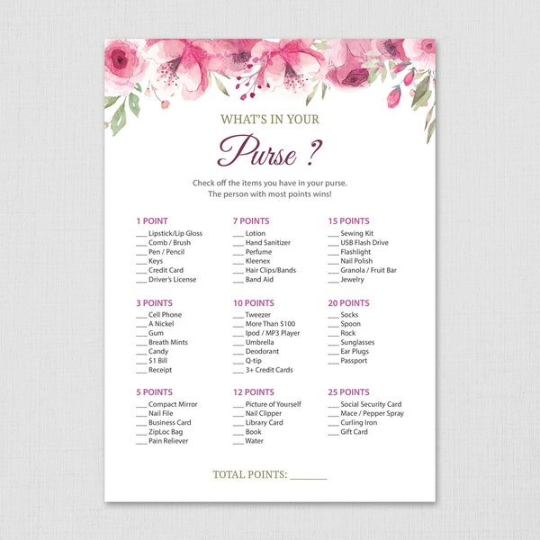 Purse Raid Game - Etsy