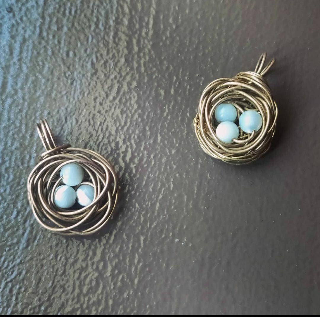 Pearls and Bronze Wire Wrap Bird Nest - Etsy