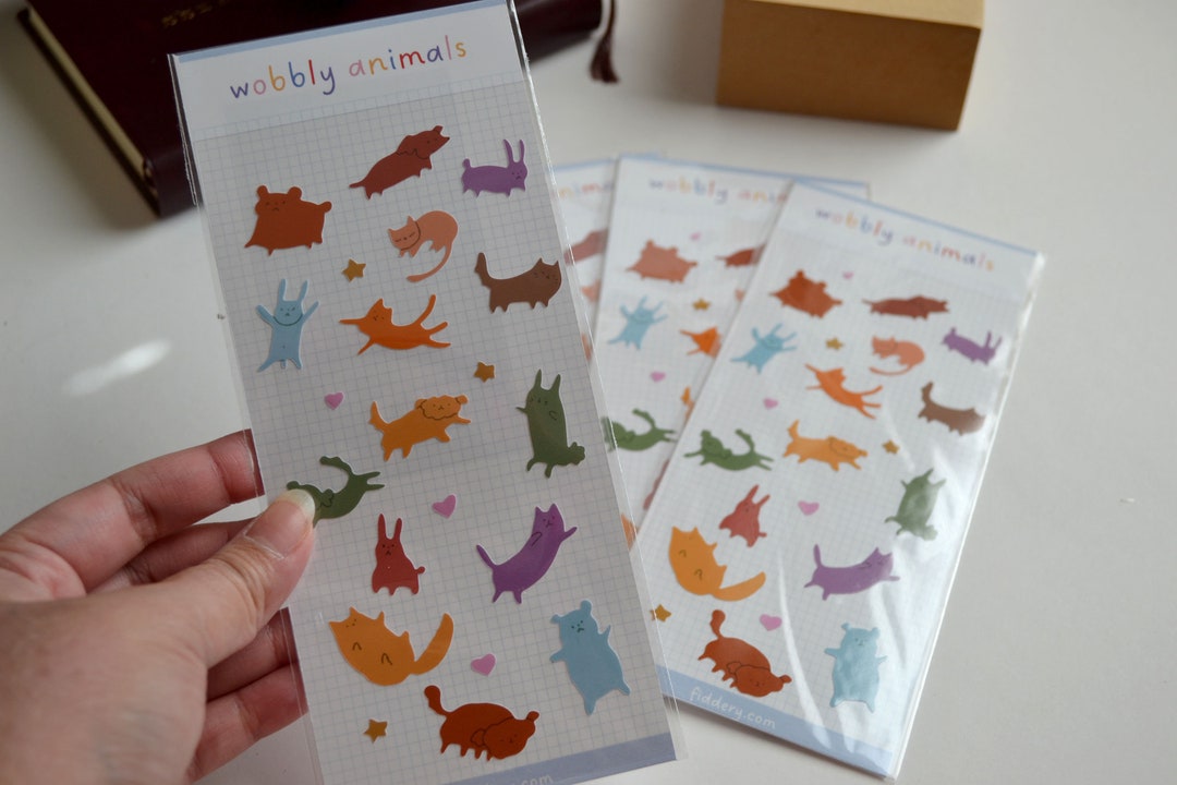 Wobbly Animals Journaling Deco Stickers - Etsy