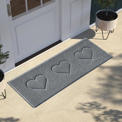 HEART Embossed Door Mat Entrance Welcome Floor Mat - Etsy