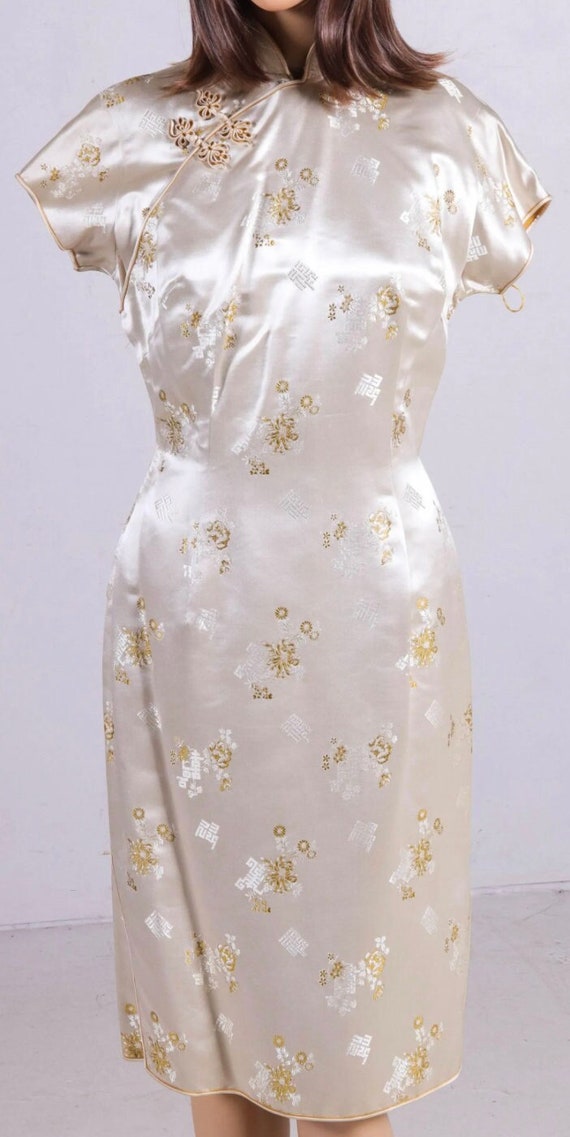 Madame Koo Silk Qipao Cheongsam Wiggle Dress Gem