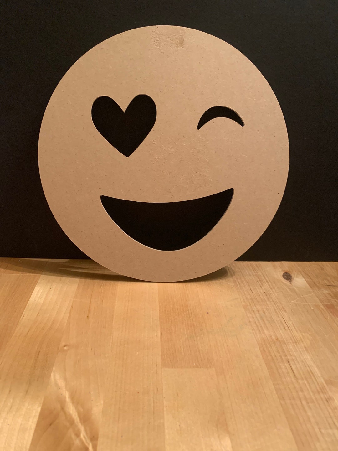 Unfinished Wood Emoji Cutout: 9-inch DIY Craft Decor - Etsy