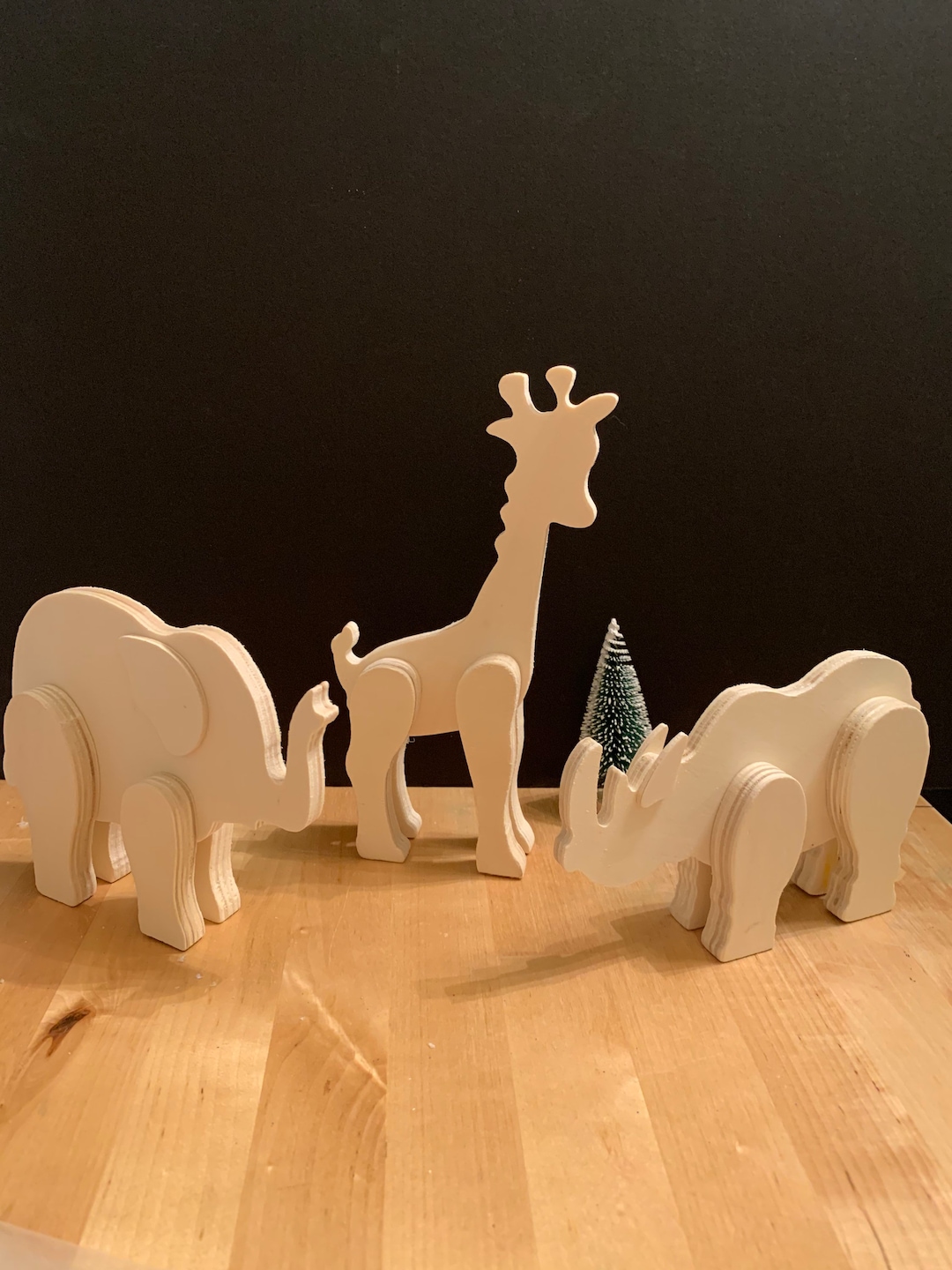 Safari Animals, Zoo Animals, Wood Paintable Figure, 3-D Standing ...