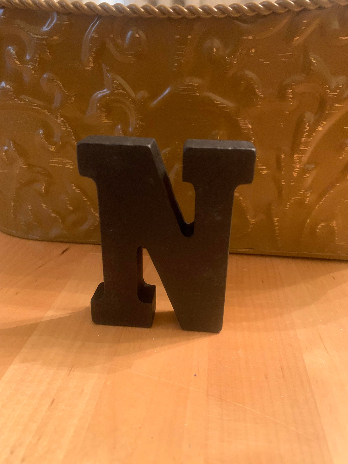 Wood Standing Letters 3 Inch Black LETTER N | Etsy