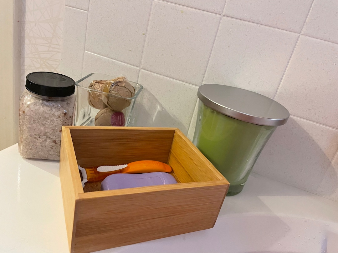 Handmade Bamboo Storage Box: Desk, Kitchen & Bath Organizer - Etsy