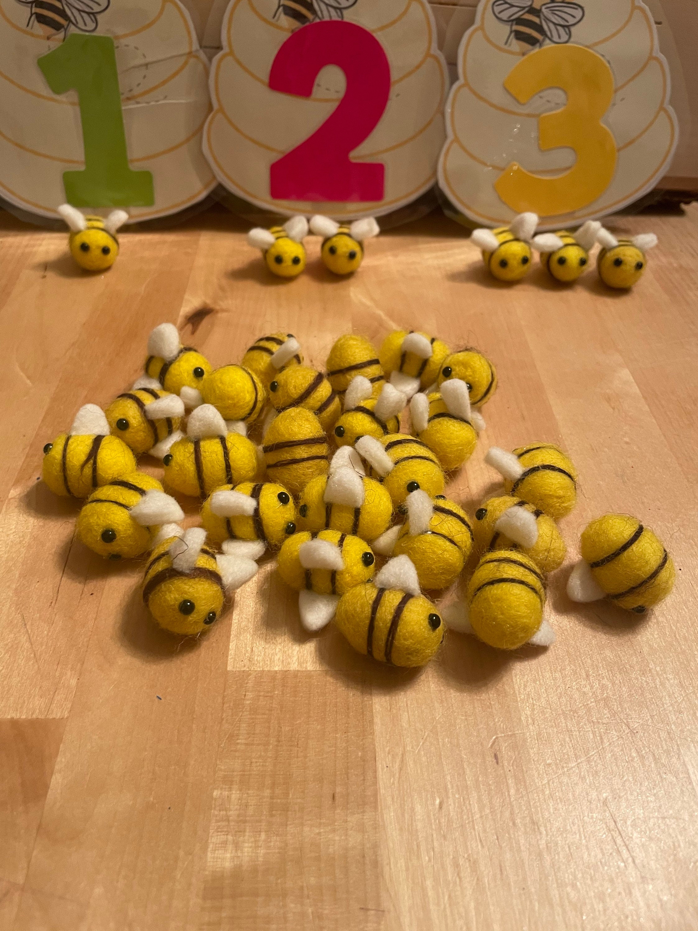 Handmade Felt Bee Counting Set: Montessori Math Learning - Etsy
