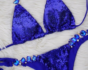 Sexy Sequin Sparkly Bling Purple Bikini. Made to Order | Etsy