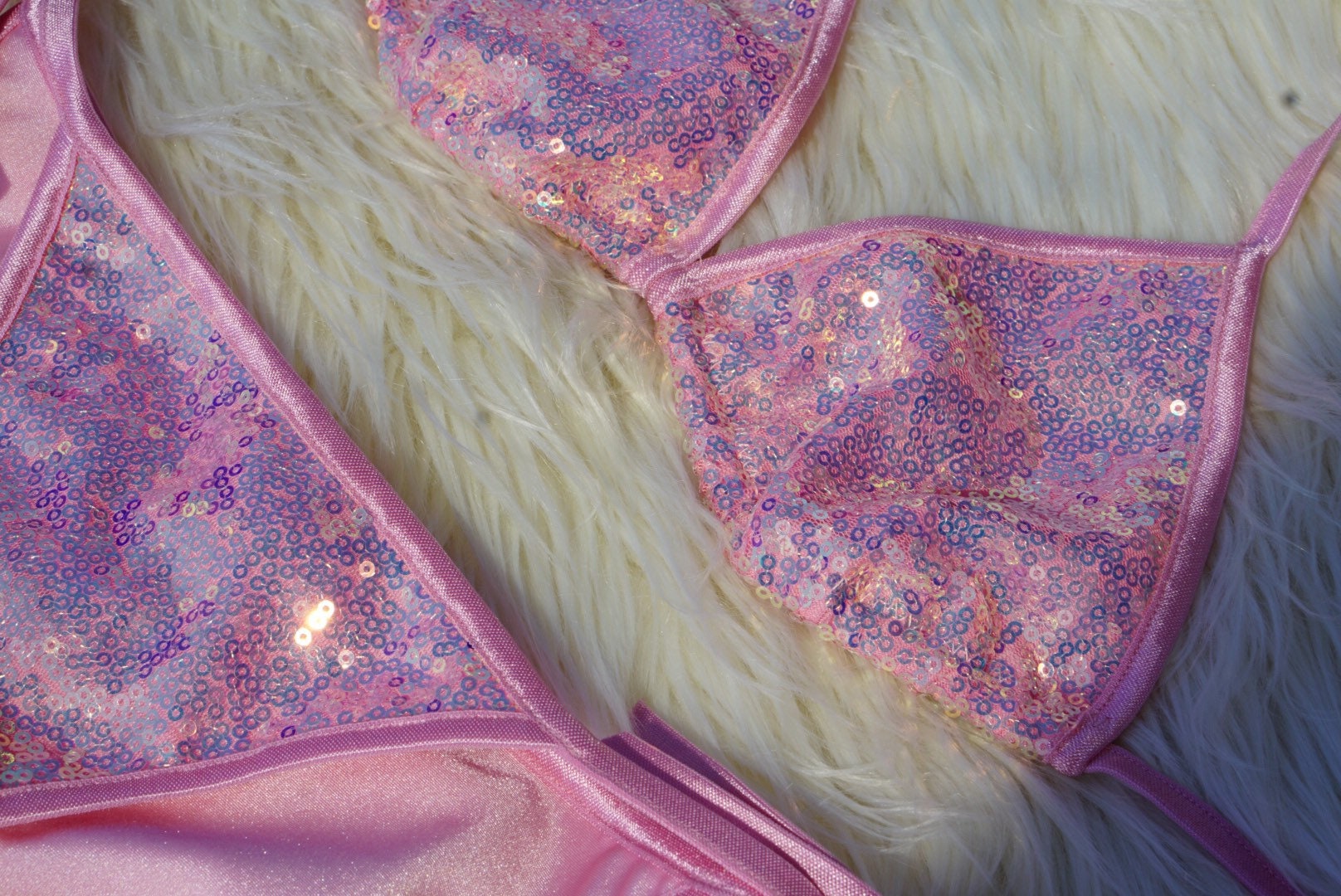 Pink Iridescent Bikini Sparkly Bling Sexy Sequin Swimwear. | Etsy