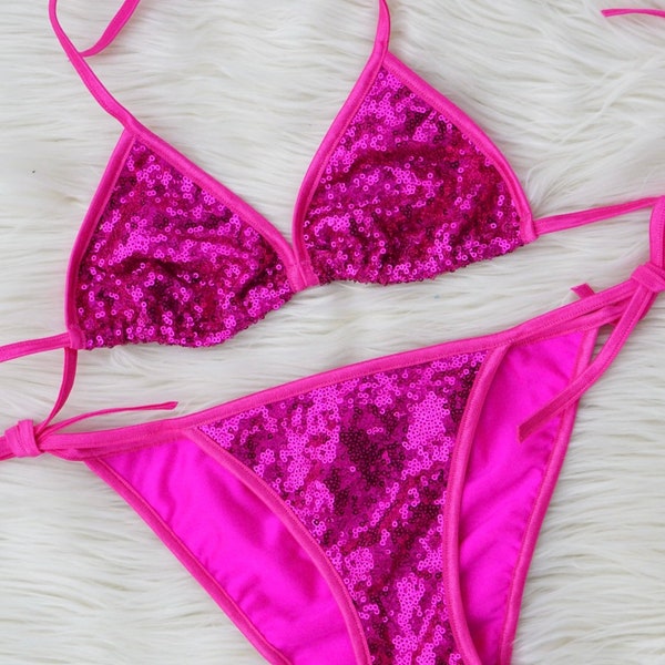 Sequined Bikini Top - Etsy