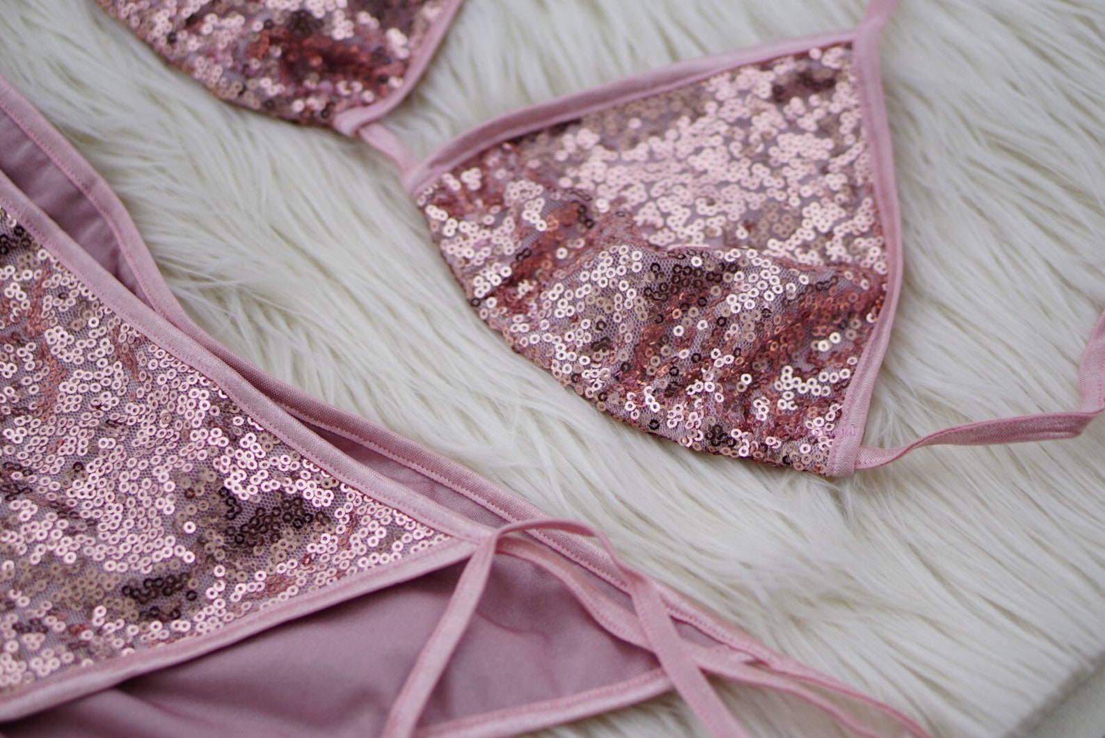 Sexy Sequin Rose Gold Bikini. Unique Made to Order Bling - Etsy