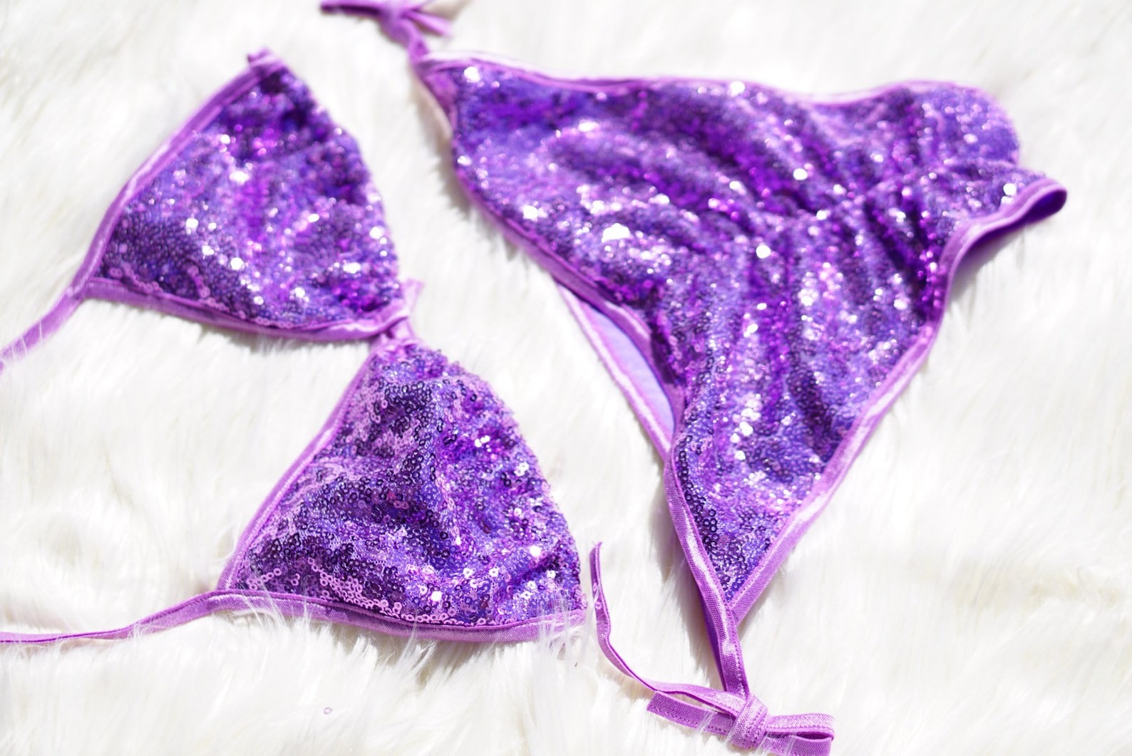 Sexy Sequin Sparkly Bling Purple Bikini Made To Order Etsy