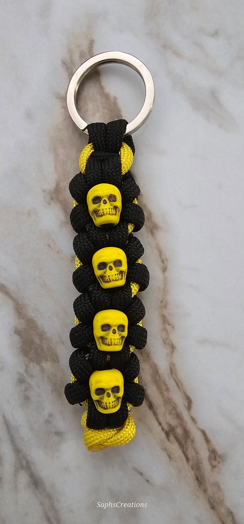 Handmade Paracord Skull Daisy Keychain - Etsy