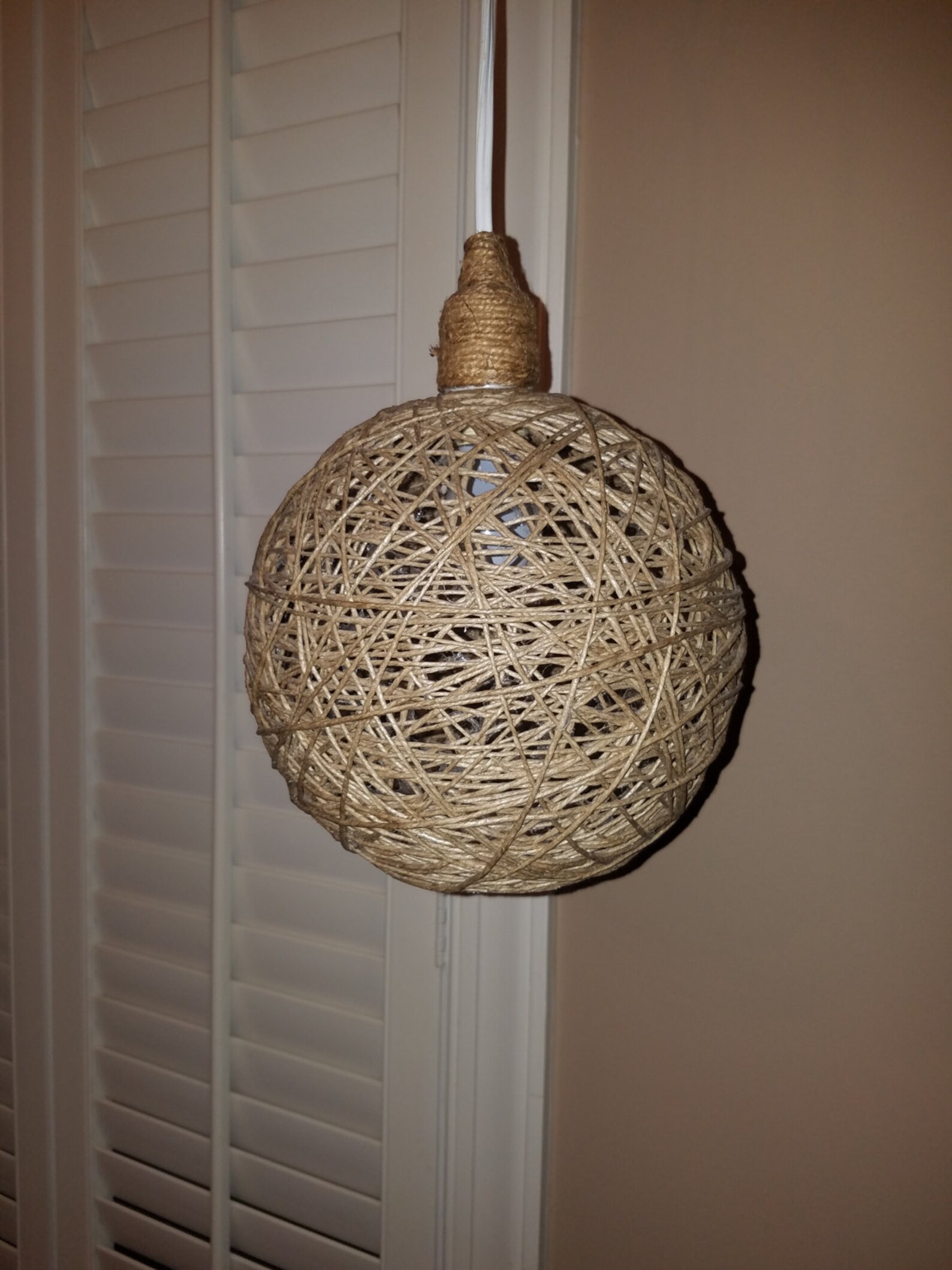 Hanging Hemp Lamp, Hemp Lamp, Hemp, Hanging Light, Light, Jute, Jute ...