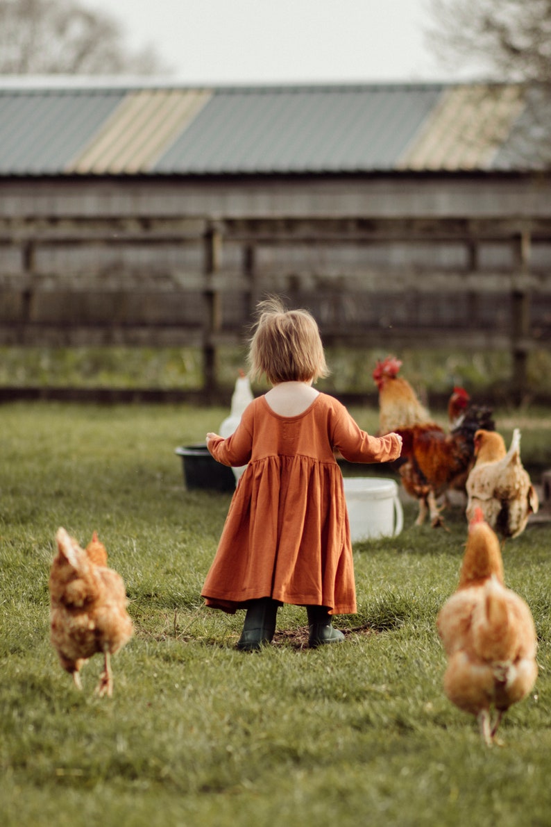 Rust Girls Handmade Swing Dress - Etsy UK