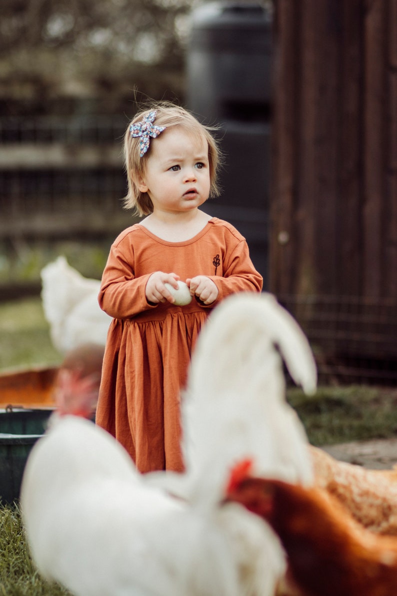 Rust Girls Handmade Swing Dress - Etsy UK