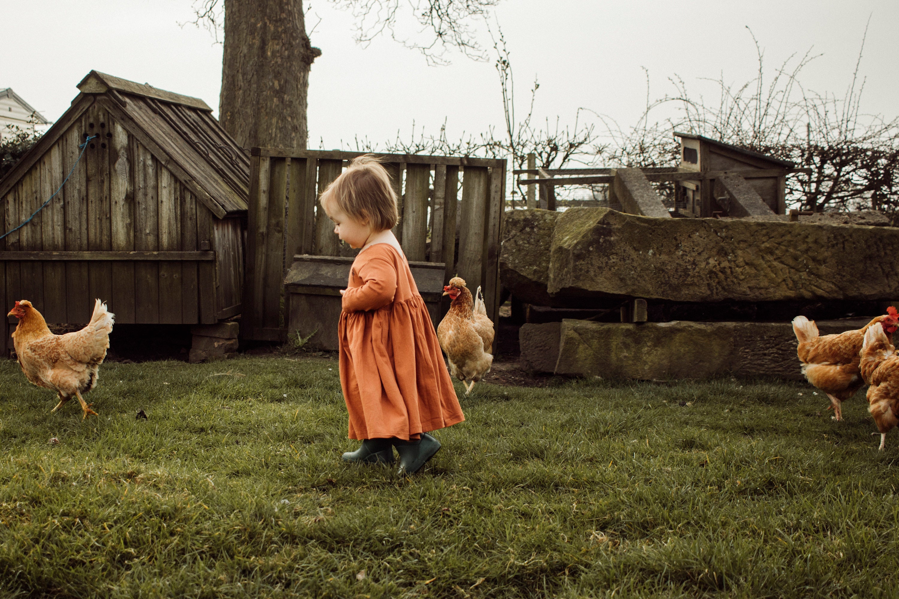 Rust Girls Handmade Swing Dress - Etsy UK