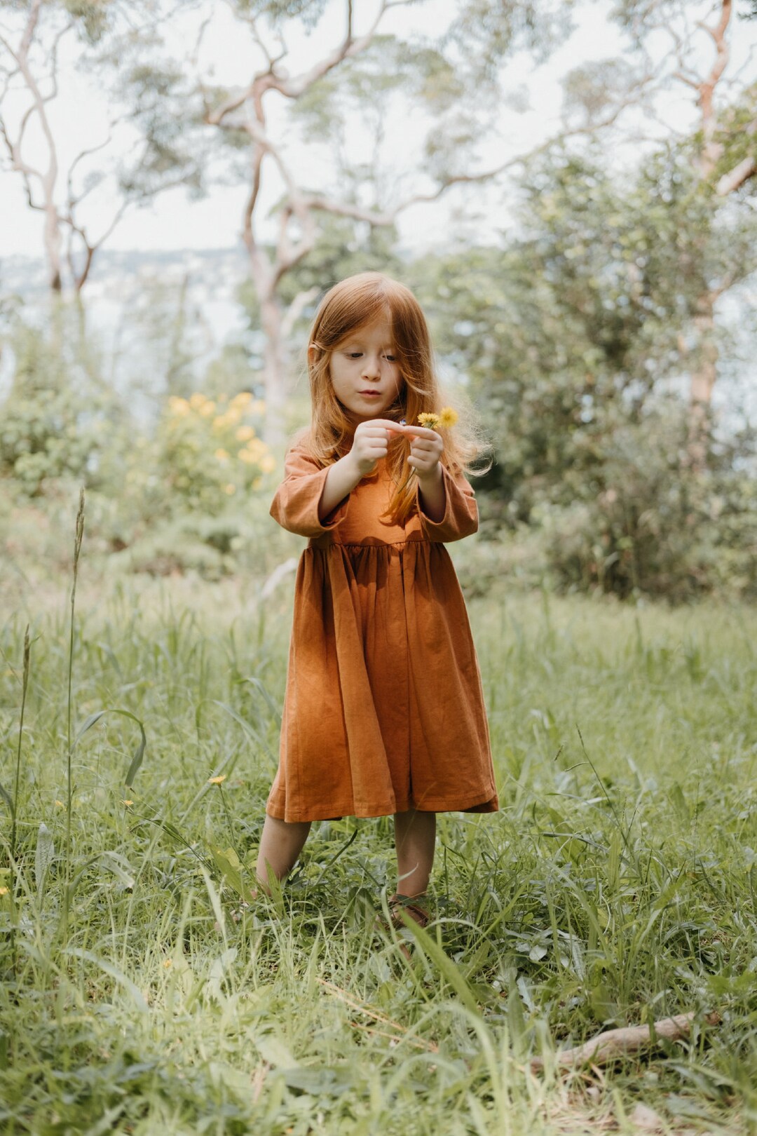 Rust Girls Handmade Swing Dress - Etsy UK