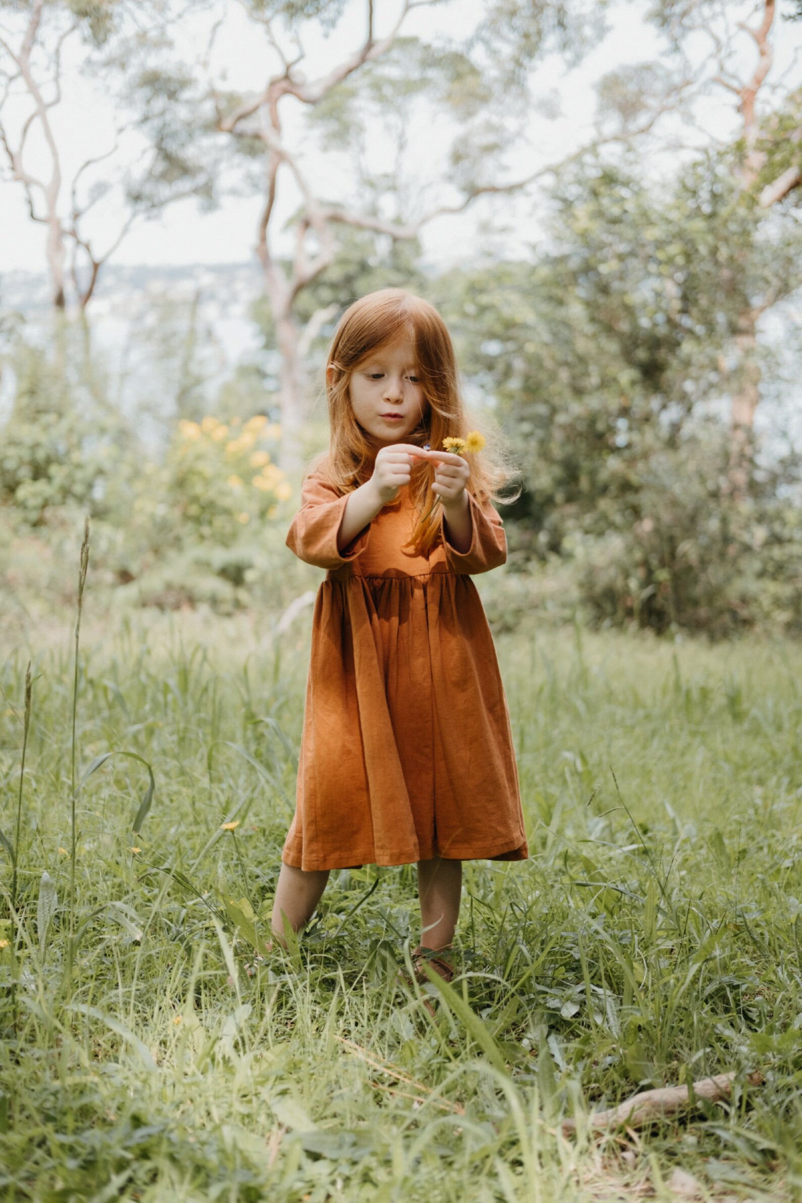 Rust Girls Handmade Swing Dress - Etsy UK