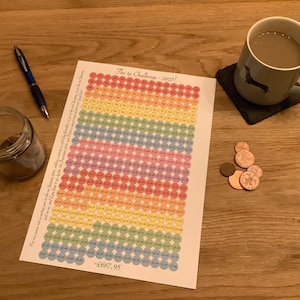 1p Saving Challenge Printable Chart, 1 P Challenge Sheet, 1p A Day ...