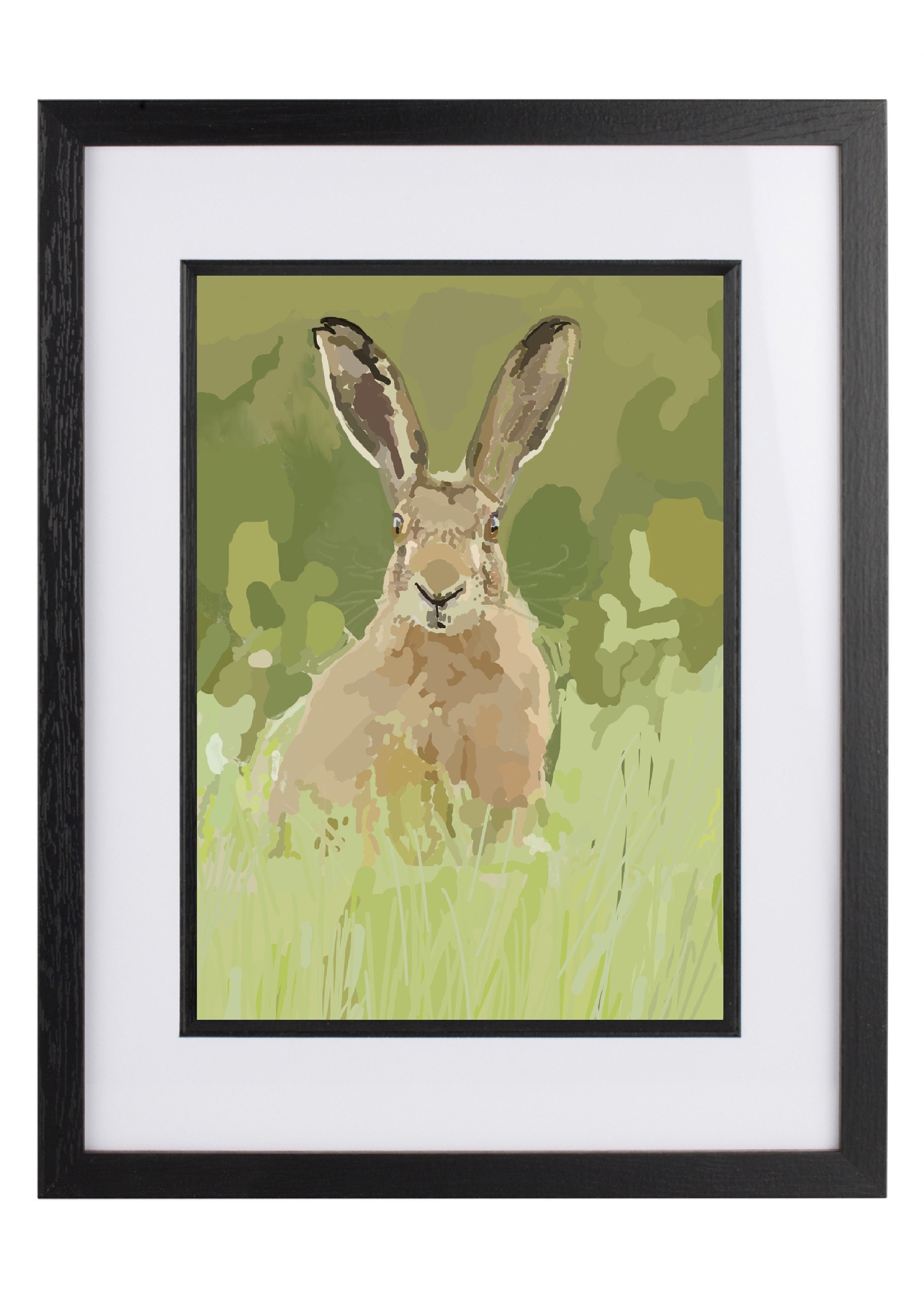 A4 Hare Inspired Original Art Work hare Raising Nature Print Gift for A ...