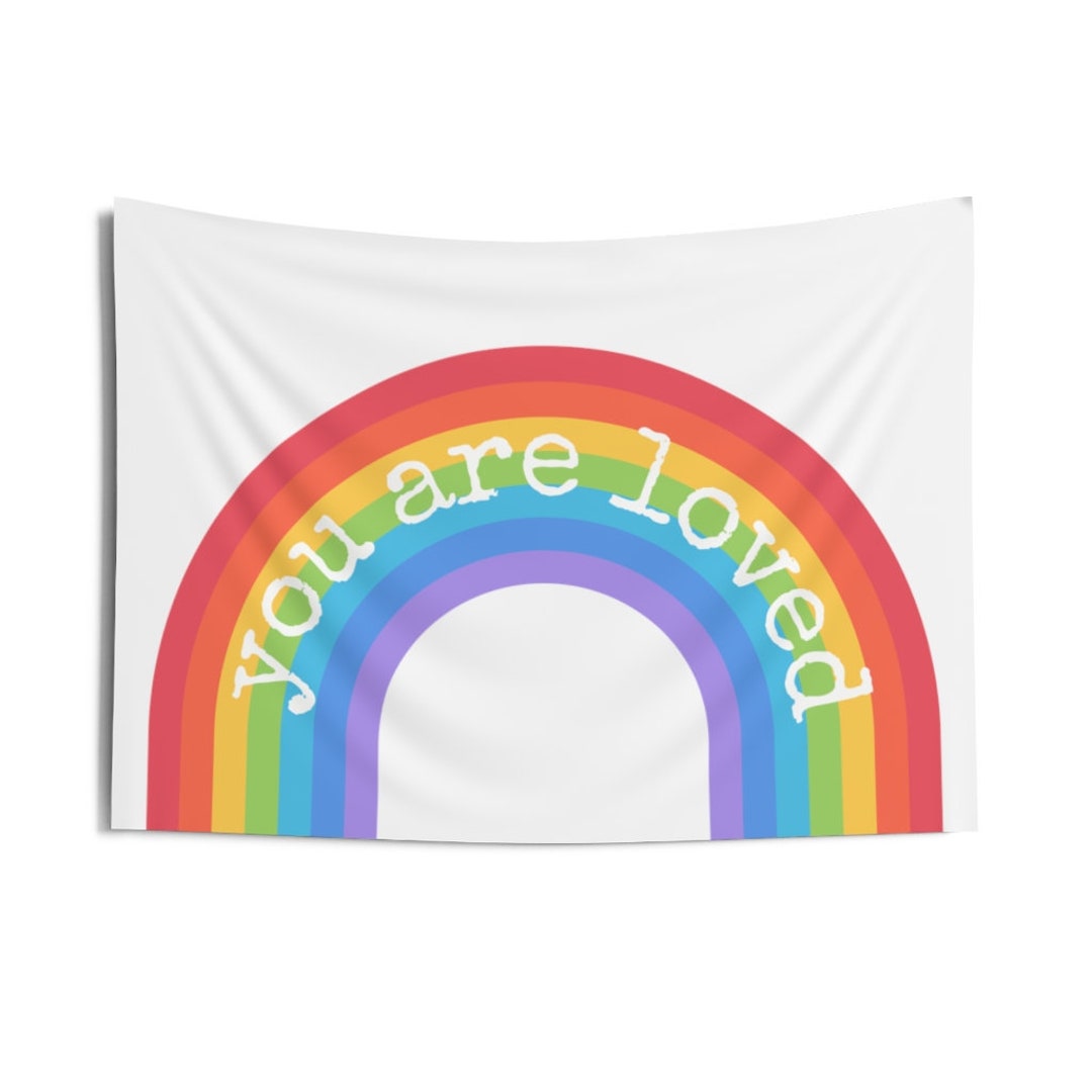 YOU ARE LOVED Rainbow Wall Tapestry - Etsy