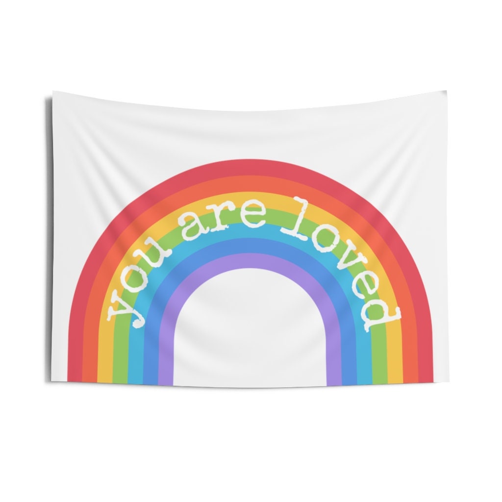 YOU ARE LOVED Rainbow Wall Tapestry - Etsy