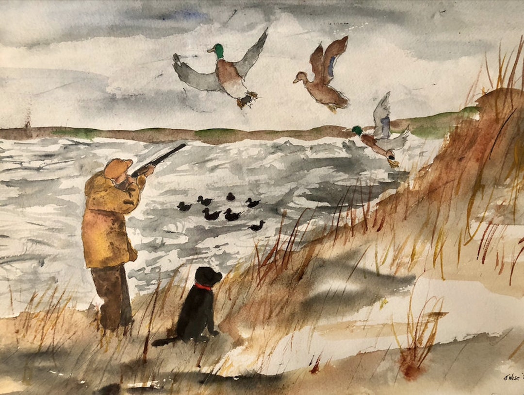 Duck Hunting-watercolor Painting - Etsy