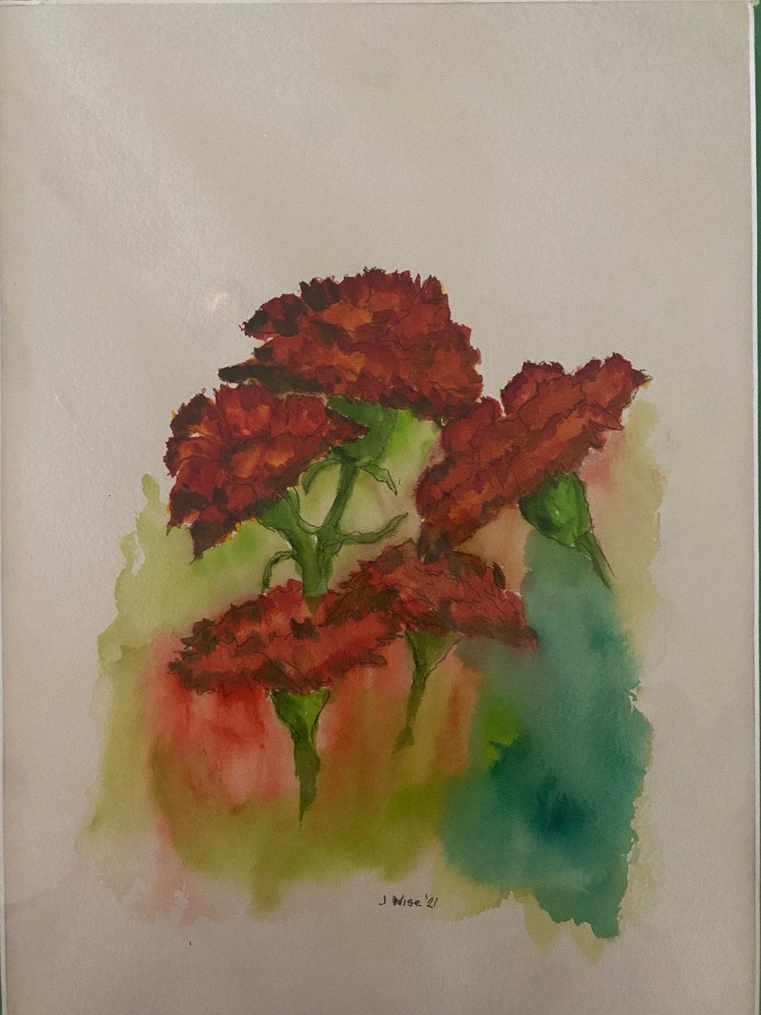 Carnation-watercolor Painting - Etsy