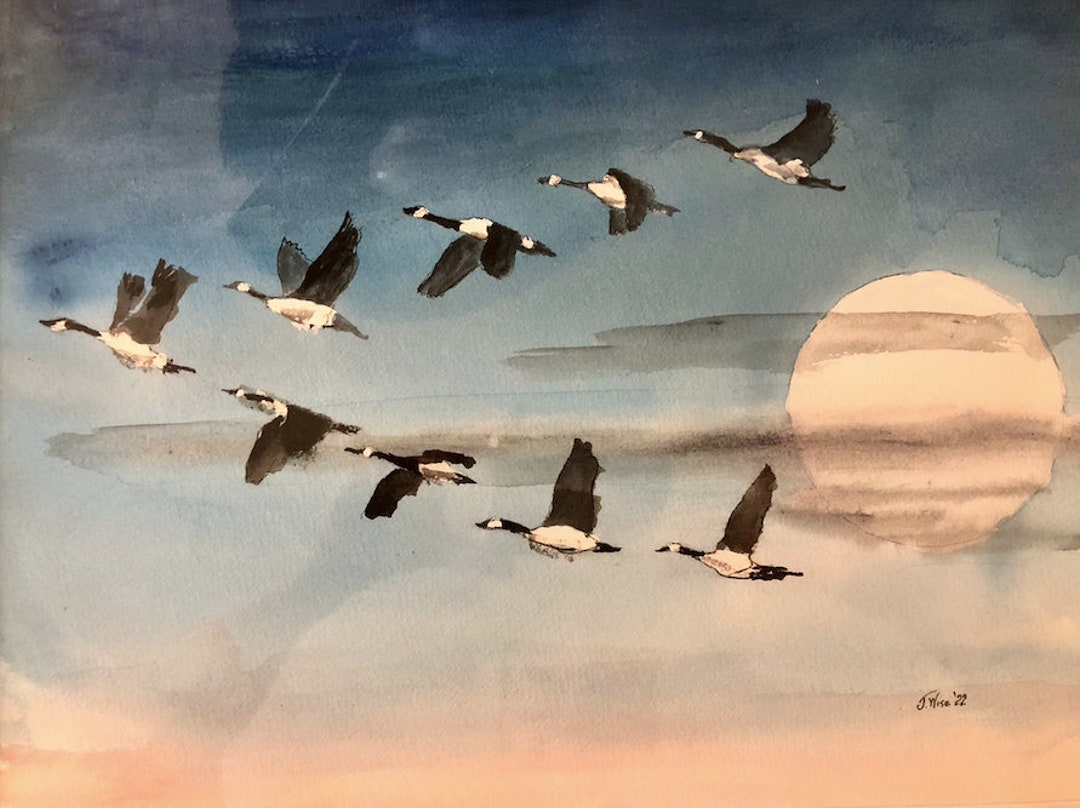 Geese-watercolor Painting - Etsy