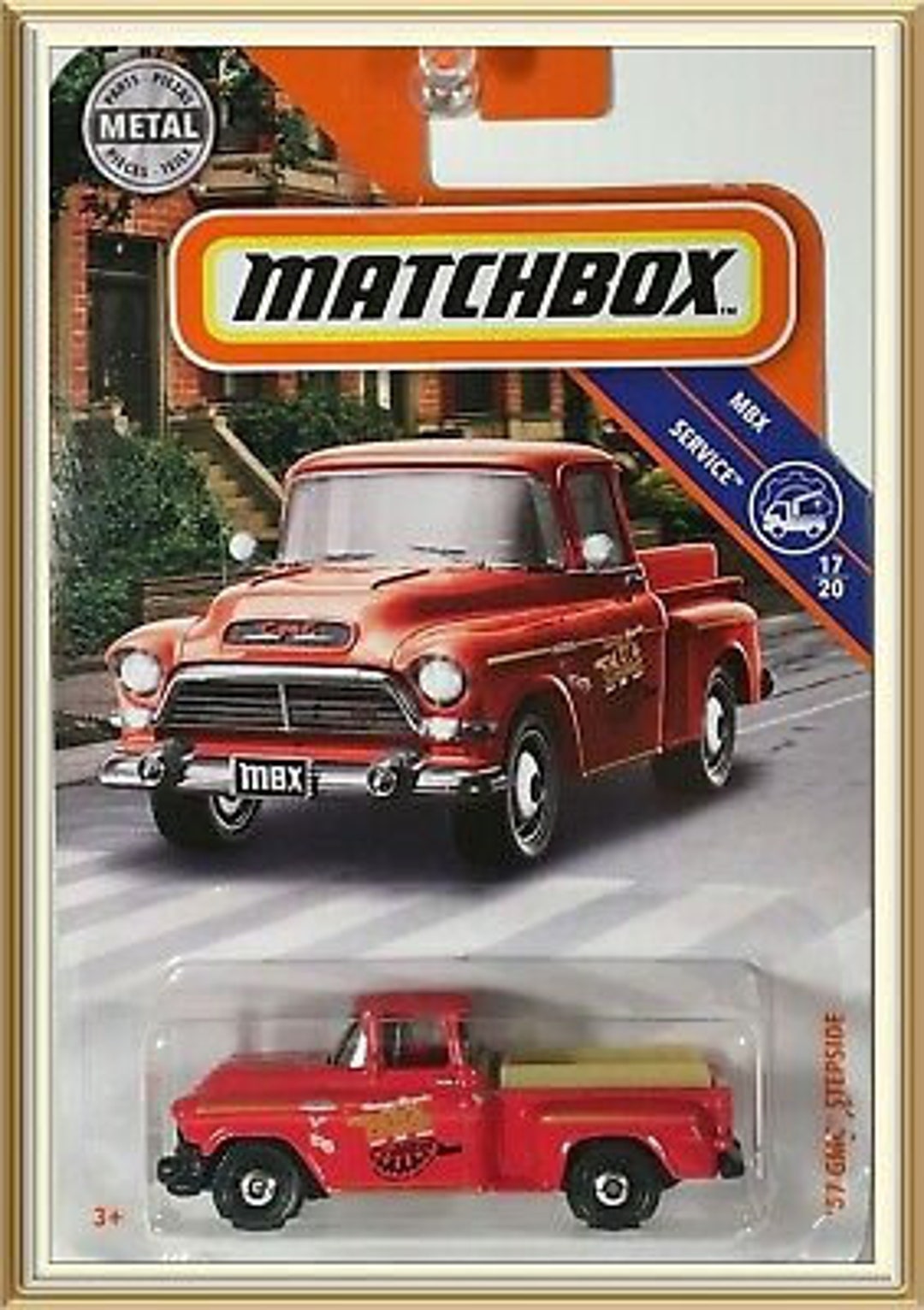 Matchbox '57 GMC Stepside Flame Red MBX Service Birthday Gift Miniature ...