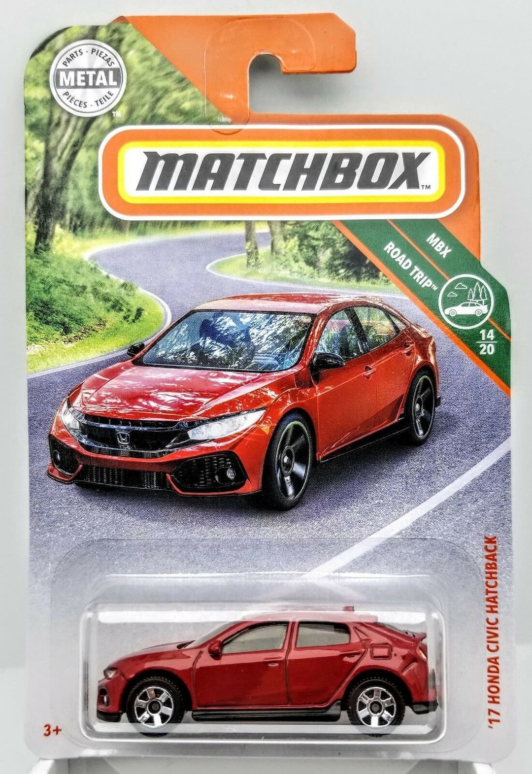 Matchbox Honda Civic Hatchback Red MBX Road Trip Miniature Model Car ...