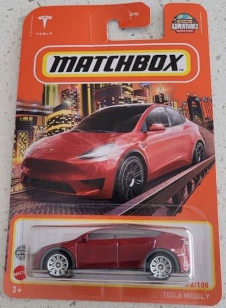 Matchbox Tesla Model Y Dark Red Electric Car Perfect Birthday - Etsy