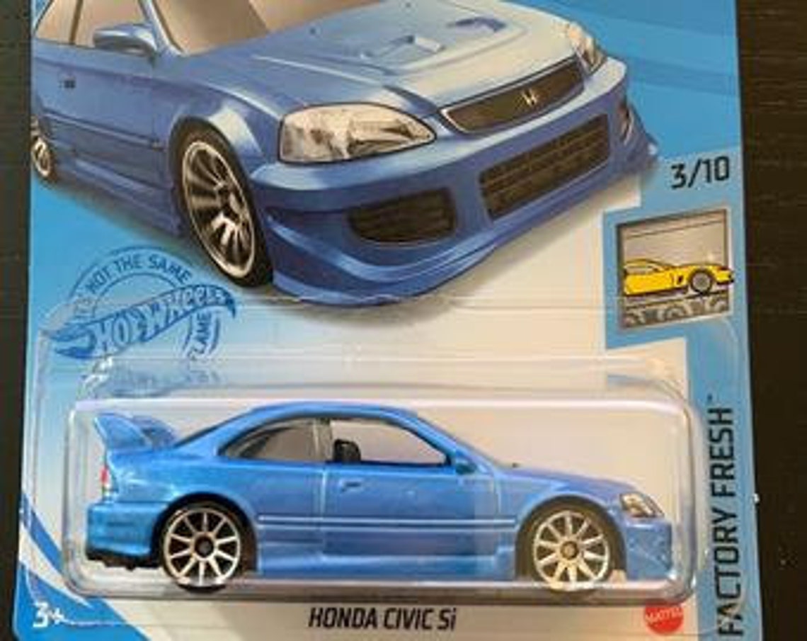 Hot Wheels Honda Civic Si Blue HW Factory Fresh Perfect - Etsy