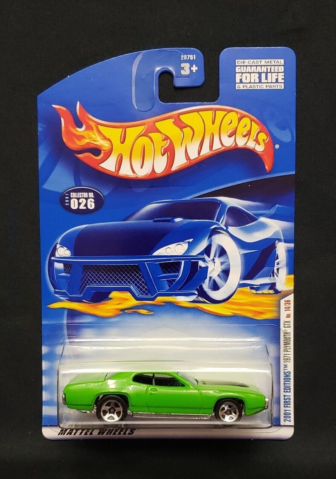 Hot Wheels 1971 Plymouth GTX Green 2001 First Editions Perfect Birthday ...