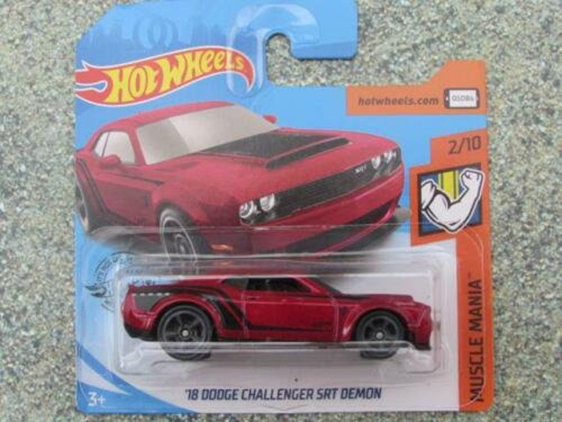 Hot Wheels 18 Dodge Challenger Srt Demon Red Hw Muscle Etsy