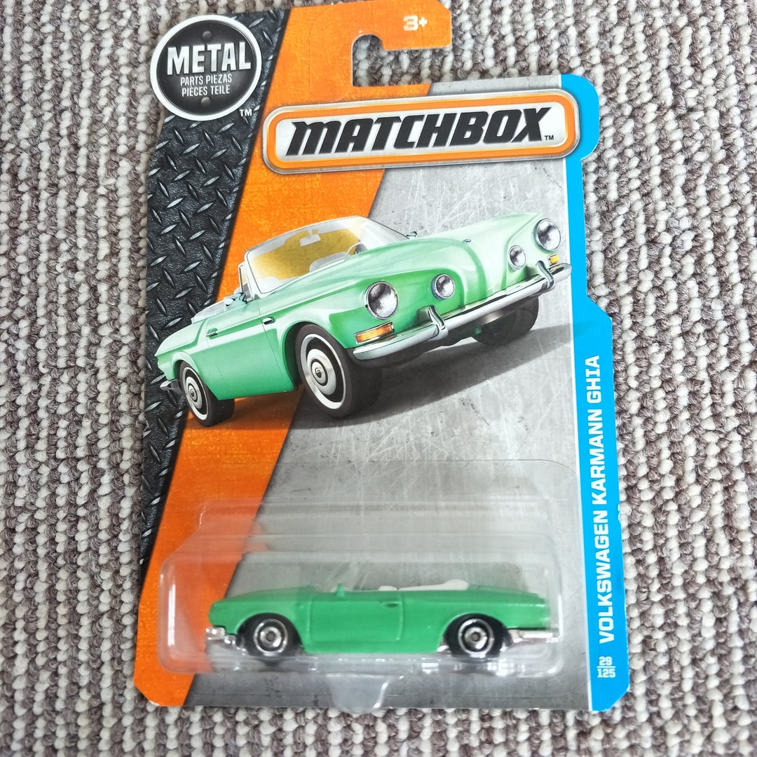 Matchbox Volkswagen Karmann Ghia Green Metal Long Card Rare Miniature ...