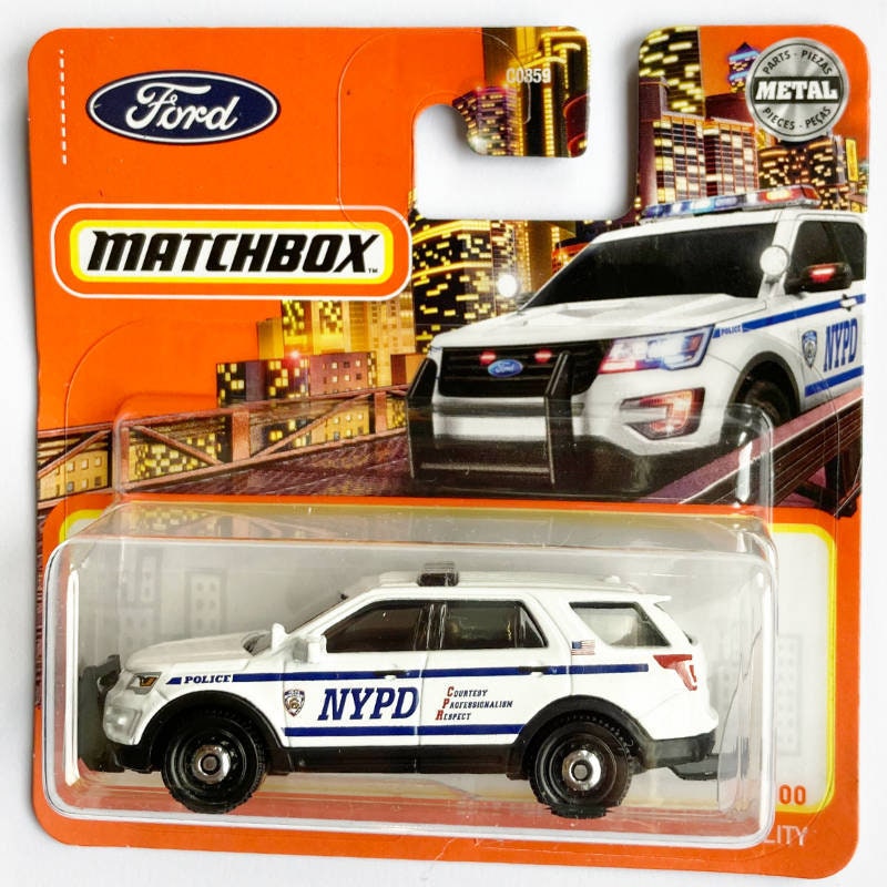 Matchbox Ford Interceptor Utility NYPD Police Cruiser White Matchbox Ford Interceptor Utility NYPD Police Cruiser White