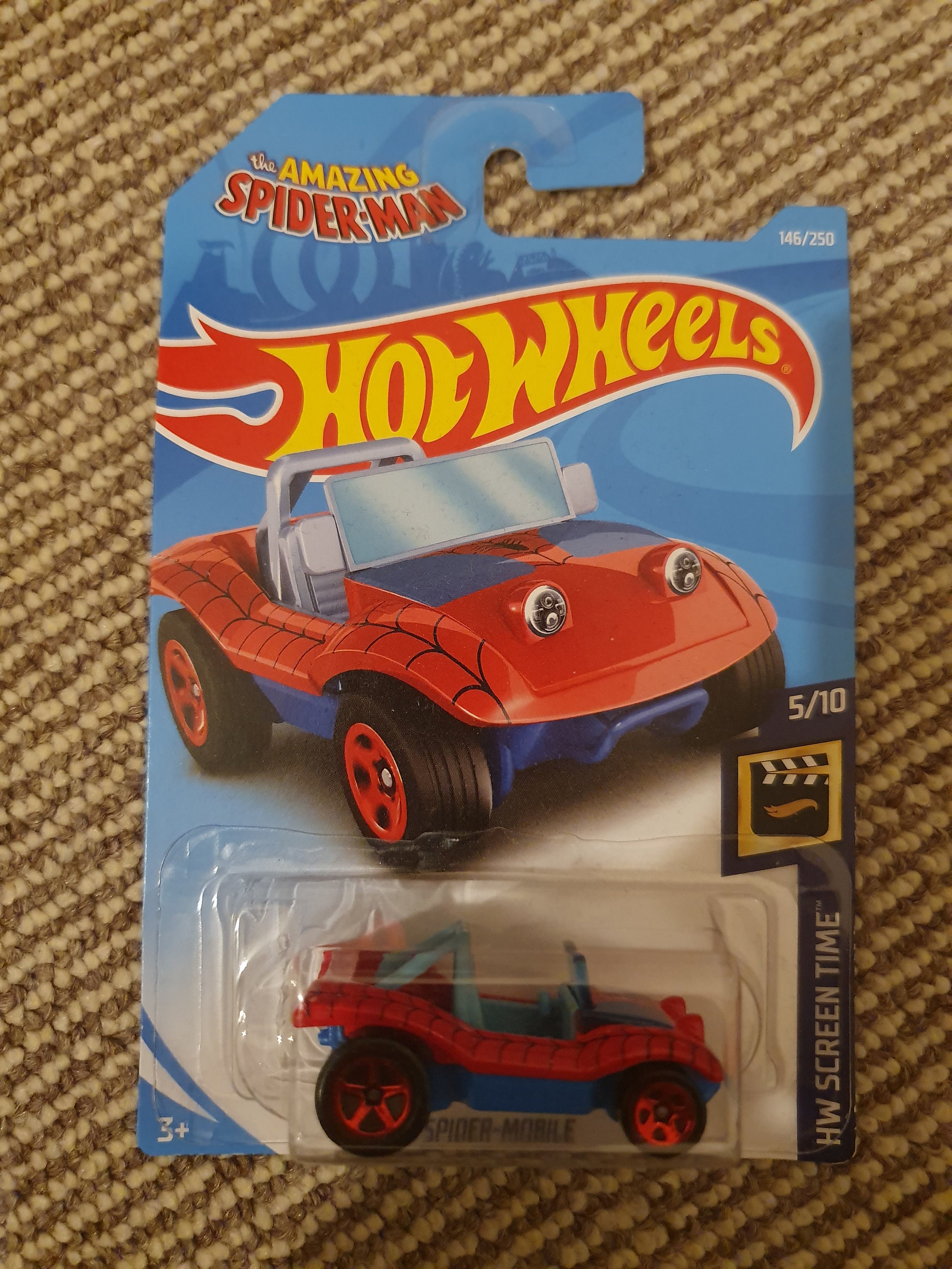 Hot Wheels Spider Mobile Red Hw Screen Time Spiderman Car Etsy España