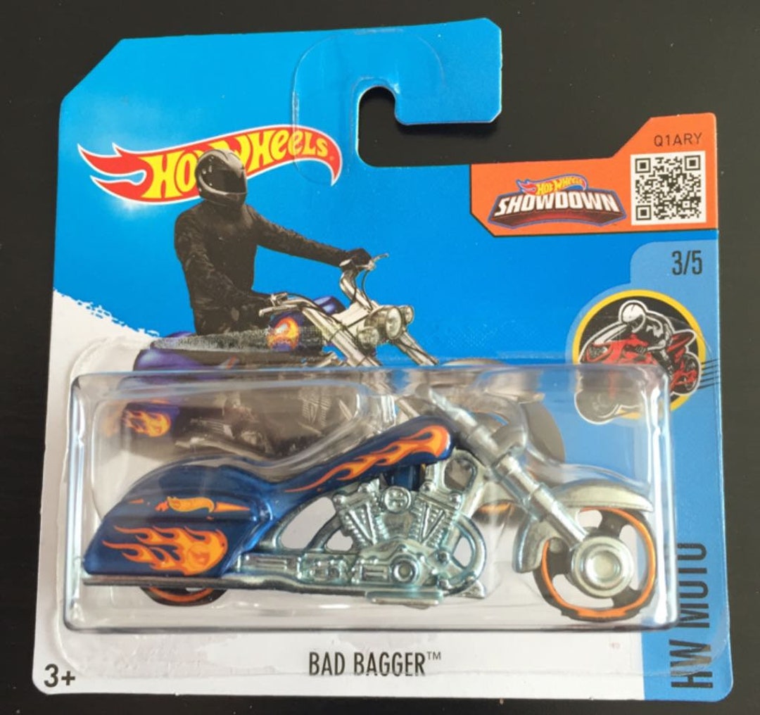 Hot Wheels Bad Bagger Metallic Blue With Orange Flames HW - Etsy