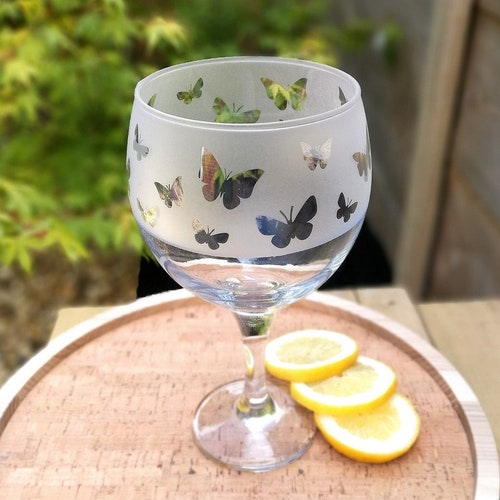 Hand-painted 'autumn Meadow' Large Gin Glass | Etsy UK