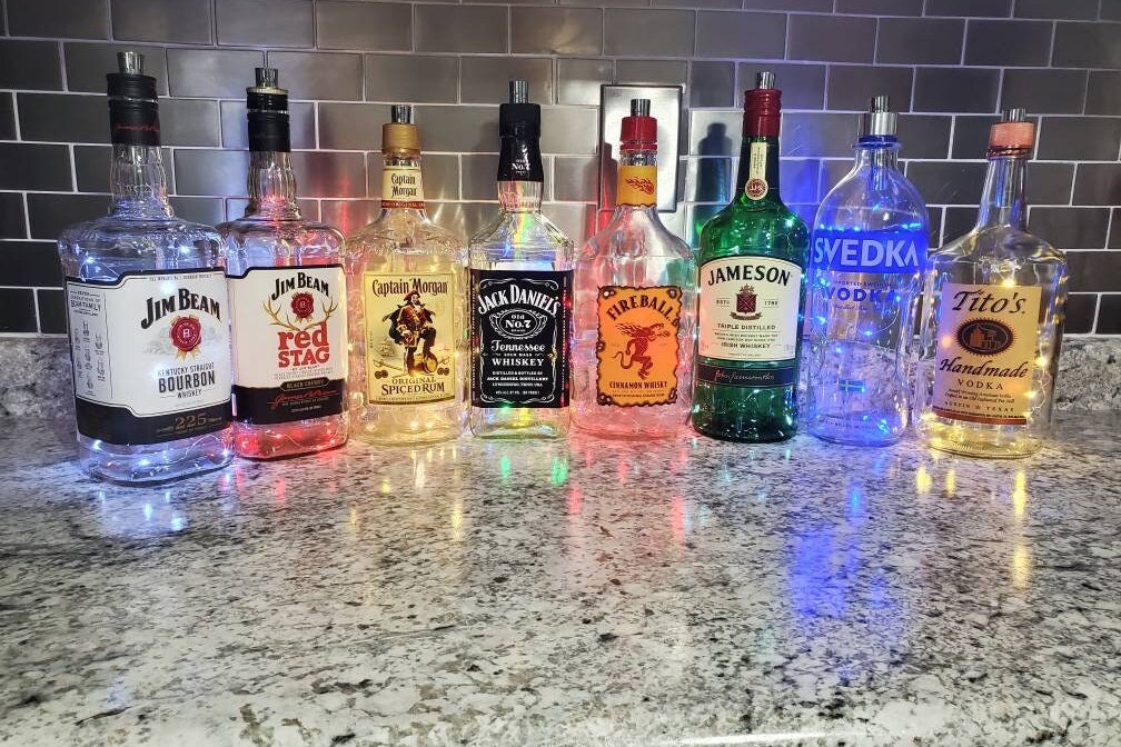Large Push LED Liquor Bottle Lights Whiskey tequila Vodka - Etsy