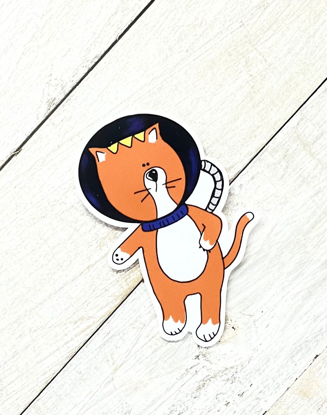 Space Cat Sticker, Laptop Decal, iPhone Decal, Weatherproof Label ...