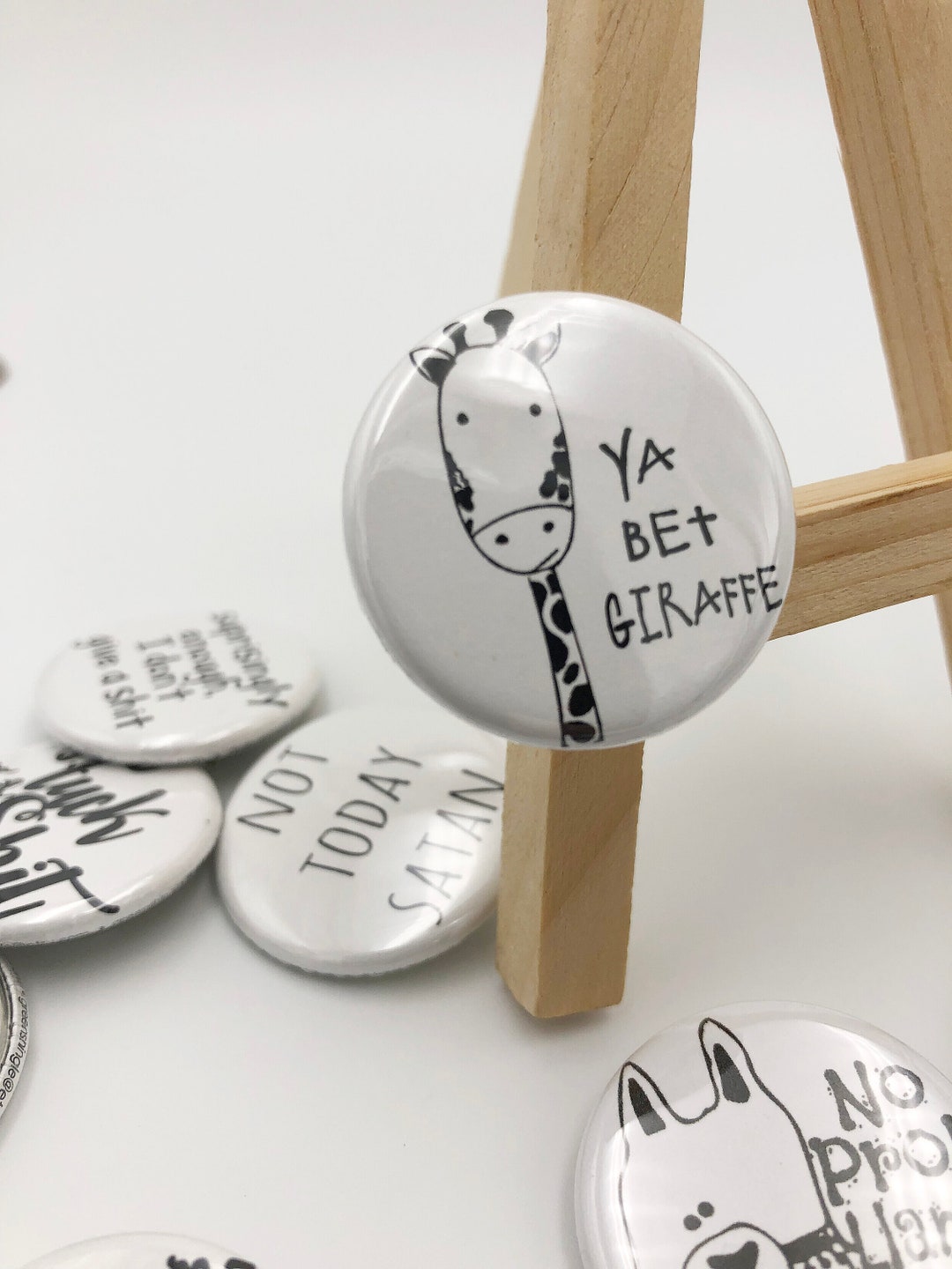Giraffe Print, Giraffe Gift, Giraffe Gifts Pinback Buttons, Funny ...