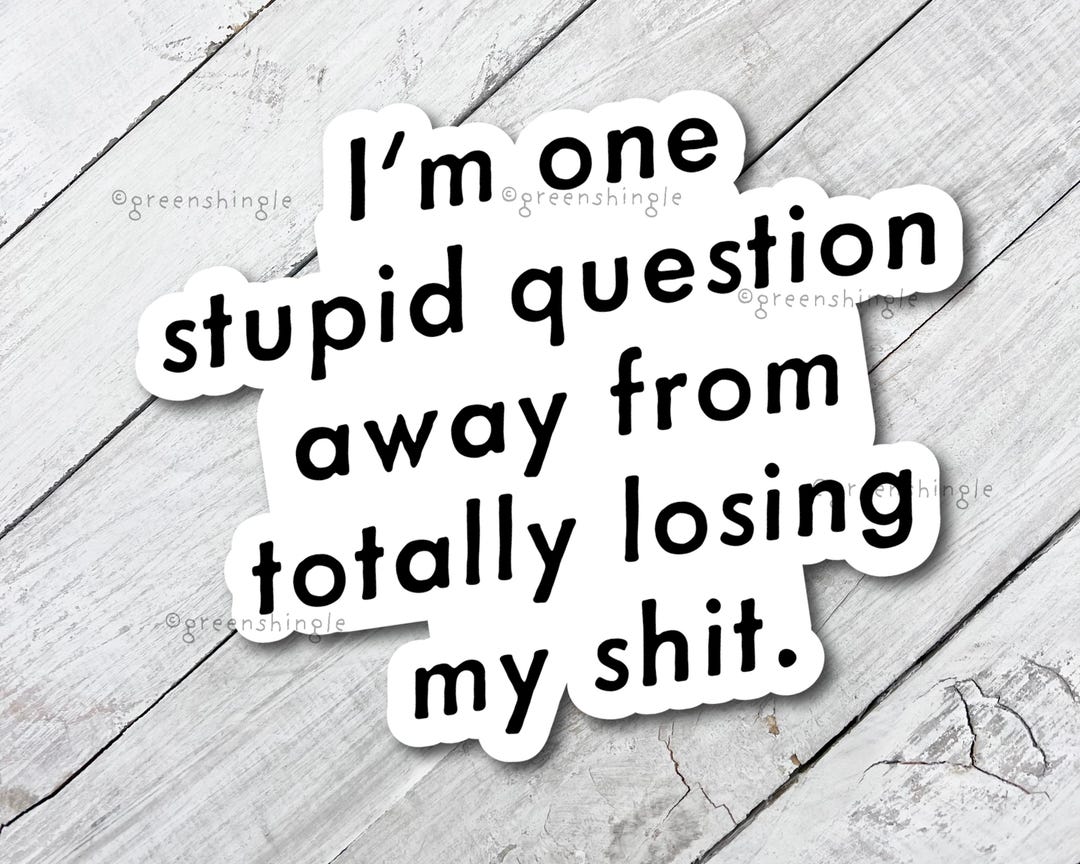 Stupid Question Sticker, iPhone Decal, Coworker Gift, Sarcastic Decal ...