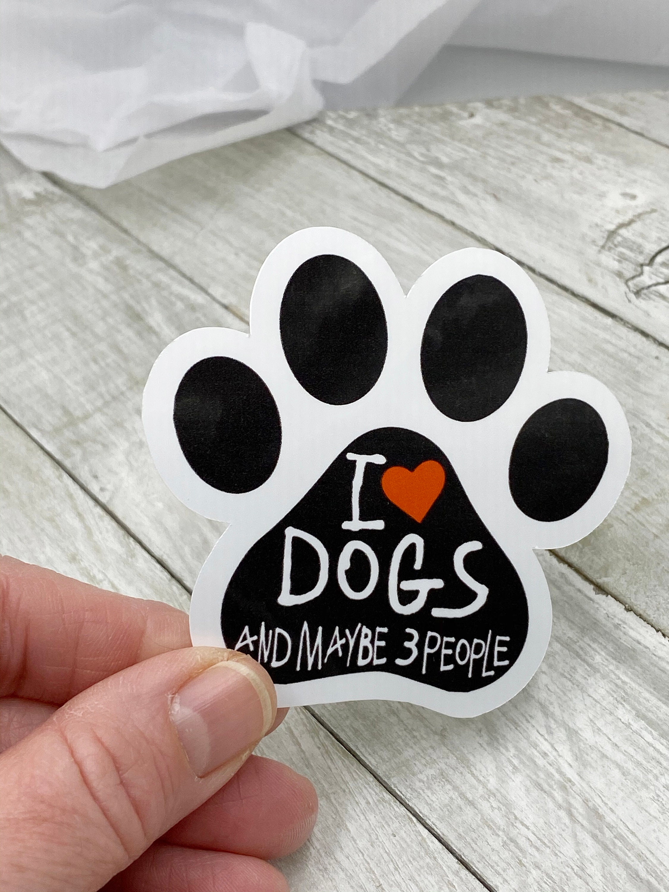 I love dogs decal for laptop paw print sticker animal lover | Etsy