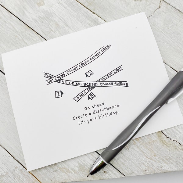 Crime Scene Birthday Card - Etsy